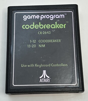 Codebreaker (Atari 2600, 1981) CX-2643 Cartridge Only | eBay