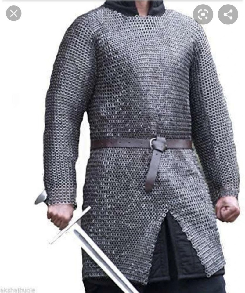 Medieval Chainmail Shirt Riveted Armor LARP Cosplay | eBay