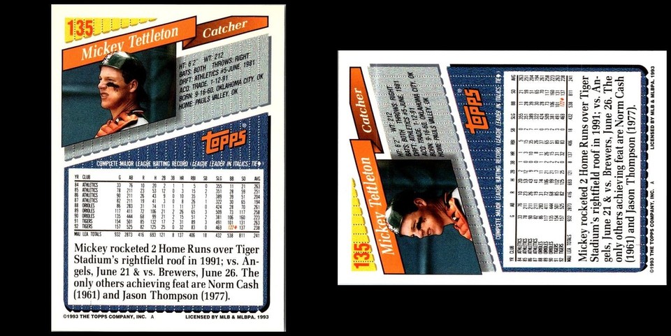 Topps Gold Mickey Tettleton (2) Card Lot - MUST-HAVE ITEM – ONLY TODAY ...