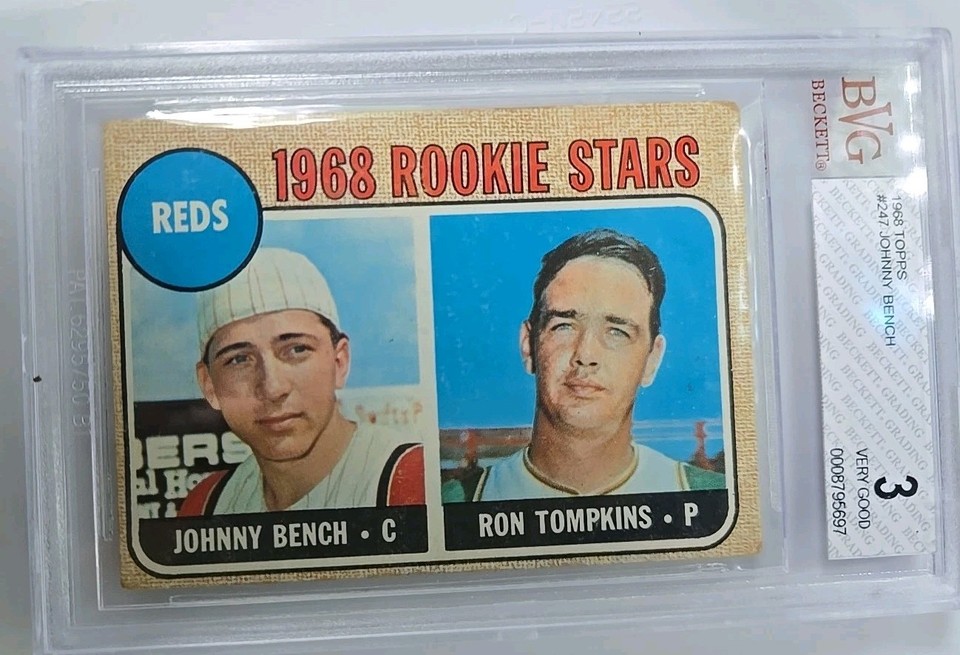 1968 TOPPS JOHNNY BENCH/RON TOMPKINS ROOKIE STARS BVG 3 🔥⚾️🏆 | eBay