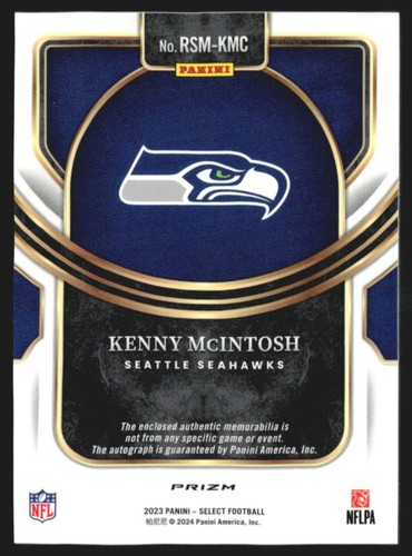 2023 Panini Select Rookie Patch Auto RPA Red Wave Kenny McIntosh Rookie ...