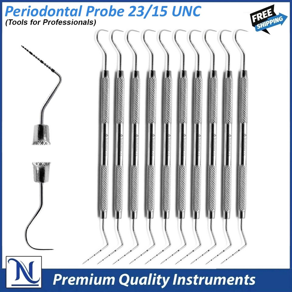 Dental Perio Explorer 23 Probe UNC 15 Color Marking Diagnostic Double ...