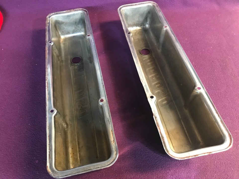 SBC Moroso TALL chrome valve covers 283 305 327 350 302 Gasser Rat rod ...
