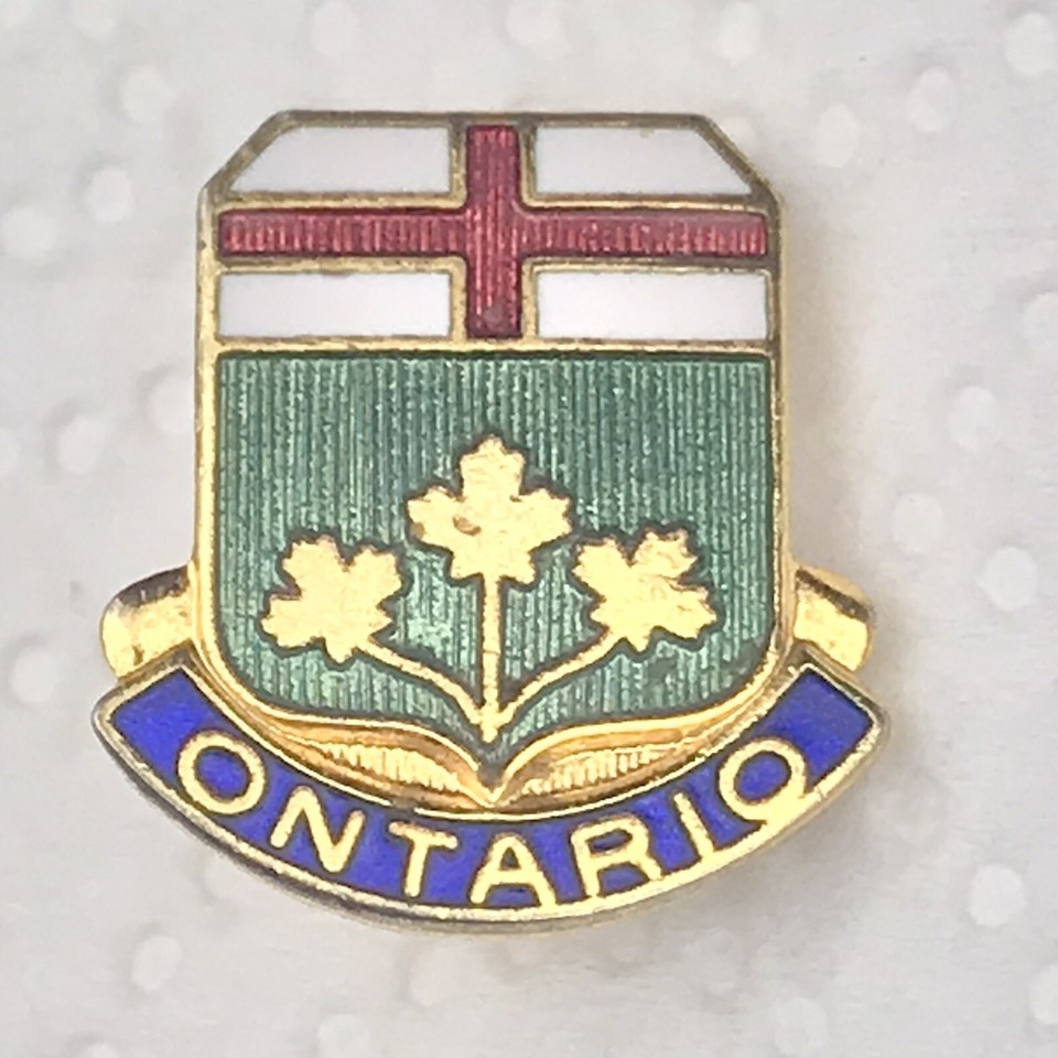 Ontario Coat Of Arms Lapel Pin Gold Red White Canadian Souvenir ...