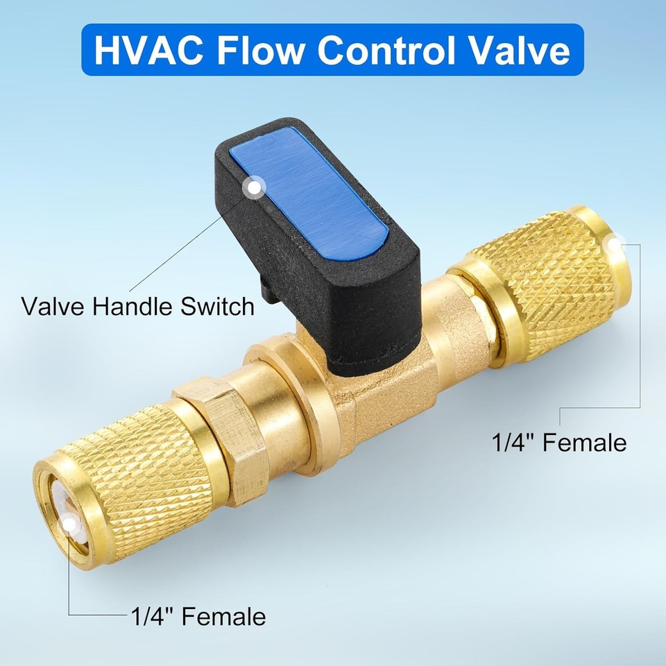 1/4 SAE Female HVAC Control Valve Air Conditioner Ball Valve, 1/4 SAE ...