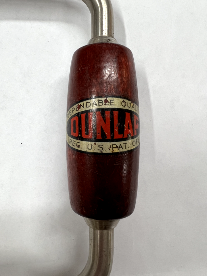 Vintage Dunlap 10" Bit Brace Ratcheting Drill Hand Drill Auger w/ ALL ...