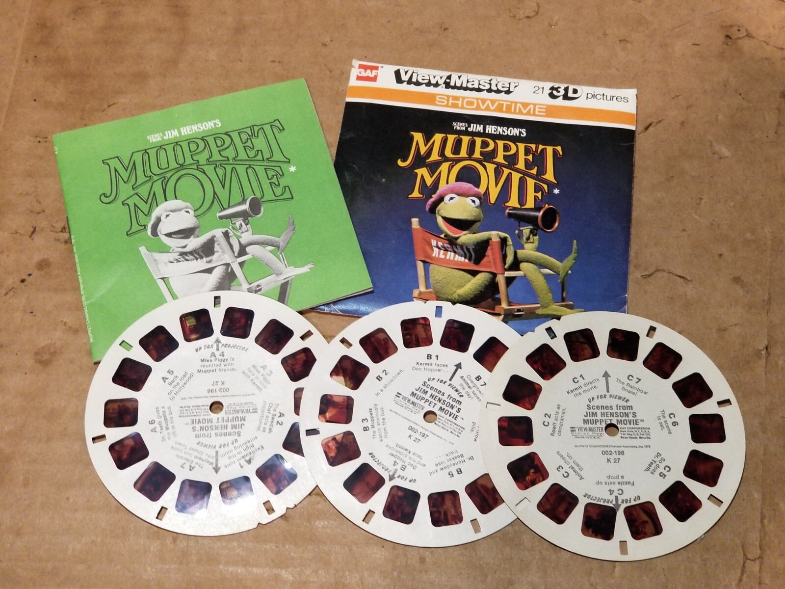 Jim Hensons Muppet Movie Viewmaster 3 reel set in envelope with booklet ...