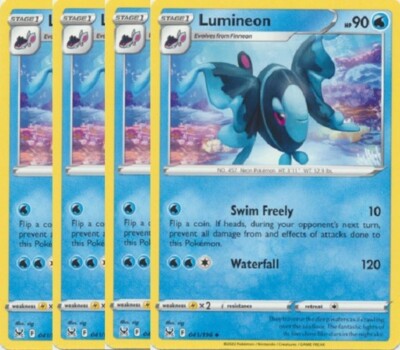 Pokemon - Lumineon x 4 - 41/196 - NM - Lost Origin - Free Holographic ...