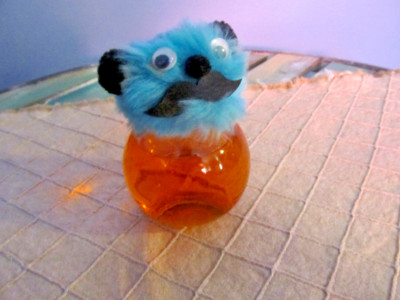 Vintage 1970's Giftique Furry Fuzzy Headed Perfume Bottle - Blue Bear ...