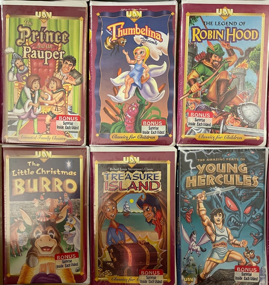 LOT OF 28 UAV GOLD FACTORY SEALED VHS SUPER RARE - CARTOONS ANIMATION ...