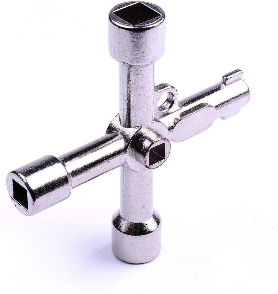 F.L.S Electrical Cabinet Key, 4 Way 4 IN 1 Utilities 4 in 1 key, Silver ...