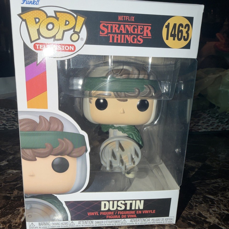 Funko Pop Stranger Things Dustin #1463 Vinyl Figure with Shield Netflix ...