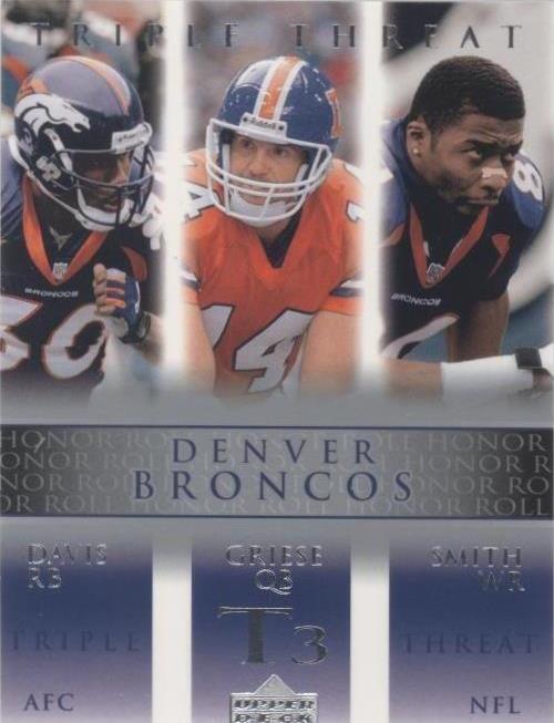 2002 Upper Deck Honor Roll - Triple Threat Terrell Davis, Rod Smith, Brian Griese #69 online ...