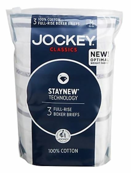 Men's 3-Pack Jockey 100% Cotton Full-Rise Boxer Briefs Blue Assorted | eBay