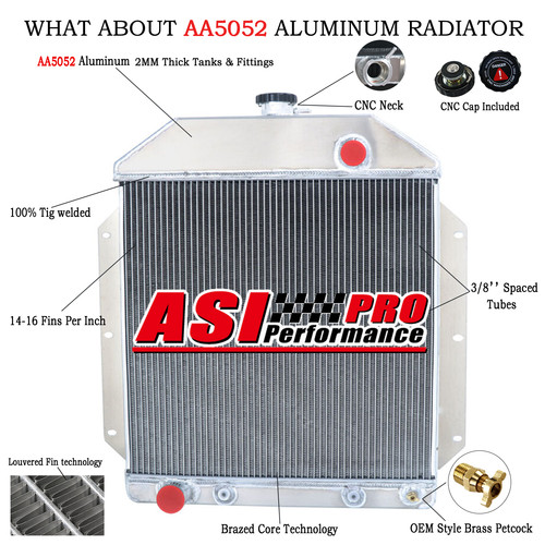 4-Row Radiator for 1949-1953 1950 Ford Cars Club Crestline Country ...