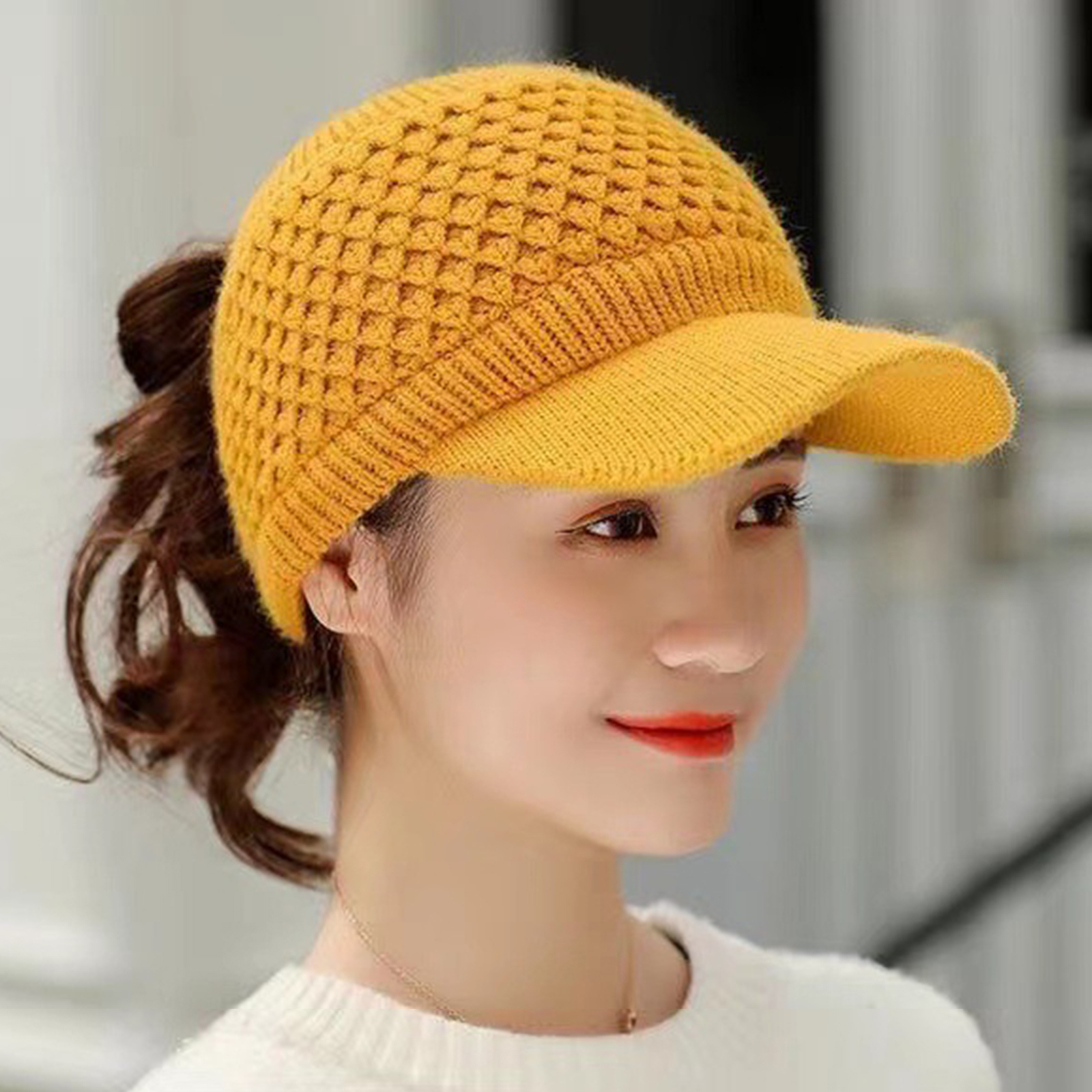Sports Hat Peaked Keep Warm Fall Winter Knit Adults Sports Cap Soft | eBay
