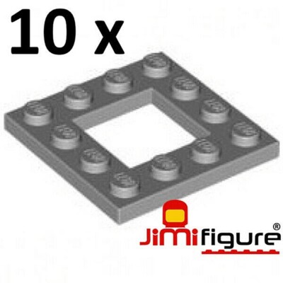 NEW 10 x LEGO 4x4 Modified Plate with 2x2 Cutout Light Bluish Grey ...