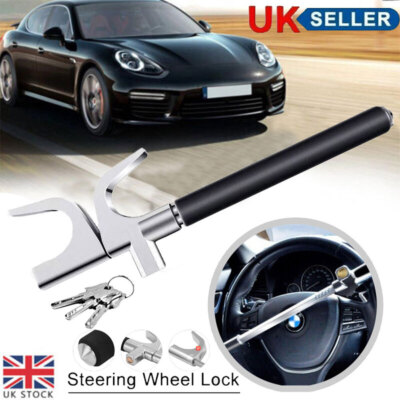 Steering Wheel Lock Heavy Duty High Security Car Van Anti Theft 3 Keys ...