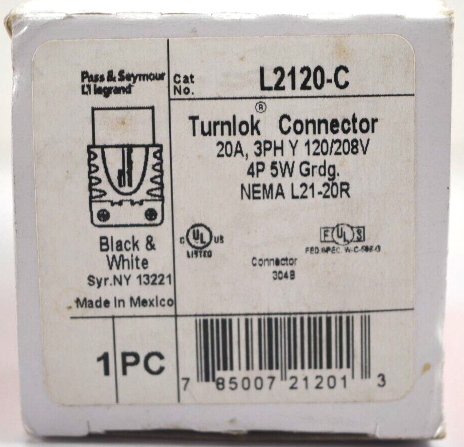 Legrand Pass & Seymour L2120-C Turnlock Connector 20A 3PH 120/208V | eBay