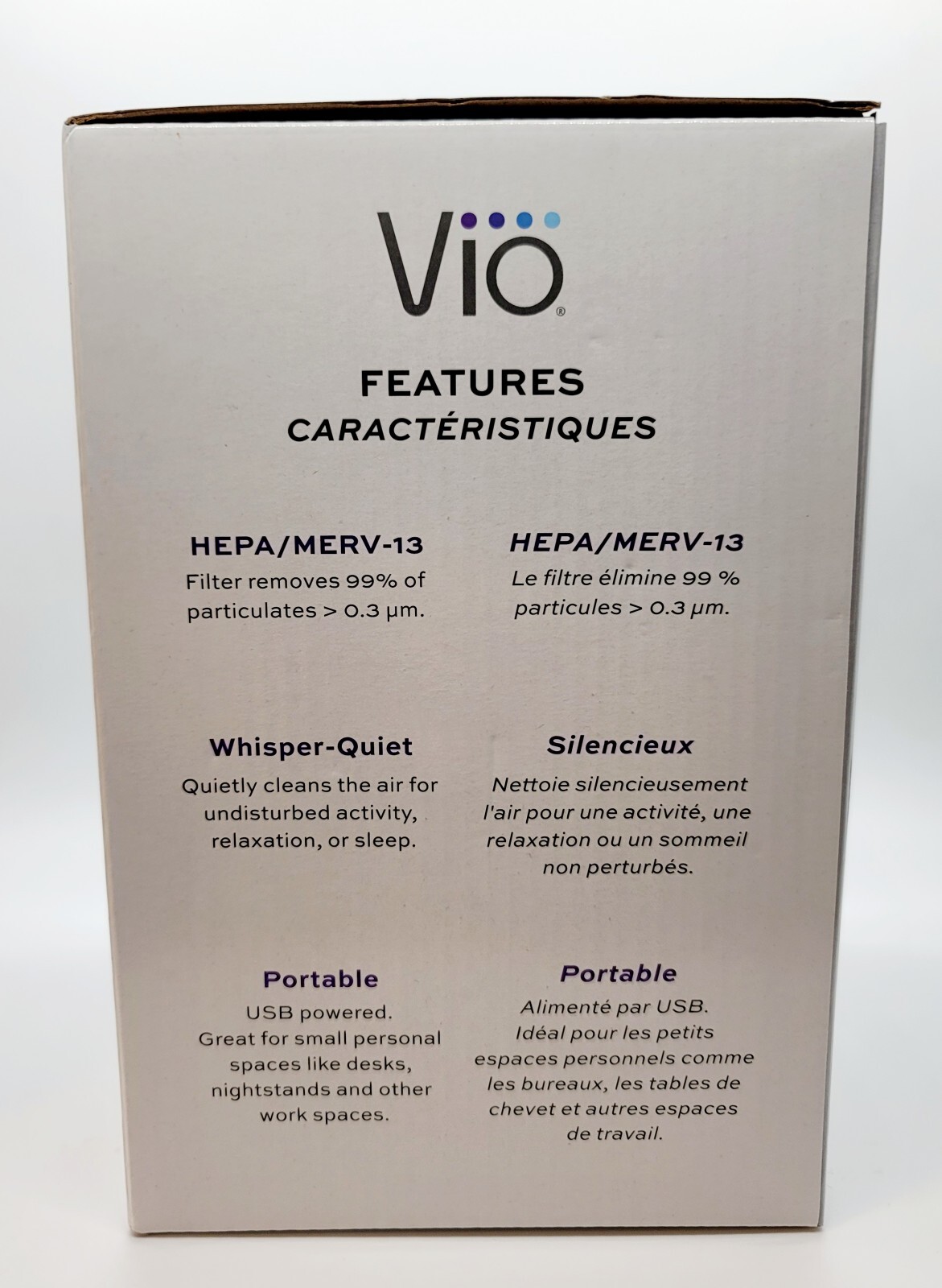 NEW IN BOX Vio Personal Air Purifier w/ HEPA Filter Quiet for Desks ...