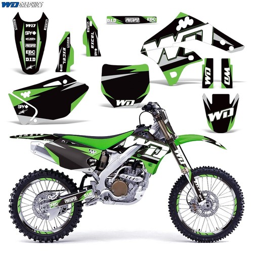 WD Decal Graphics Kit Fits Kawasaki KX250F 2009-12 W# PLATES Dirtbike ...