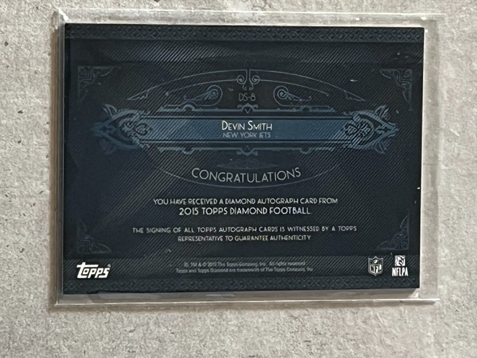 2015 Topps Diamond Devin Smith SP Rookie RC Auto /5 #DS-9 New York Jets ...