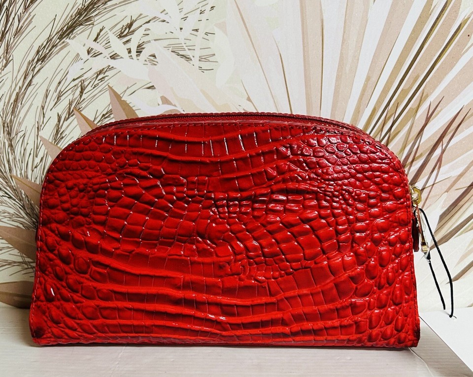NWT Brahmín Dany Carnation Makeup Case Melbourne Genuine Leather | eBay