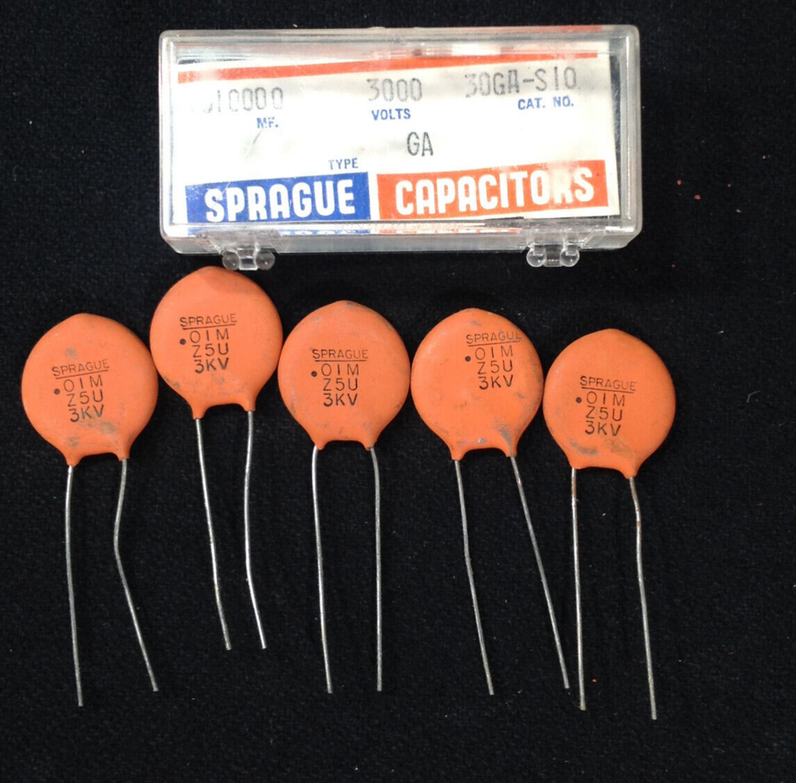 5 NOS .01 µF 3000VDC Sprague Capacitors 30GA-S10 | eBay