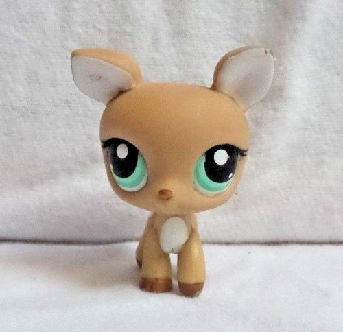LITTLEST PETSHOP LPS #979 HASBRO BICHE FAON DAIM DEER BEIGE BLANC YEUX ...