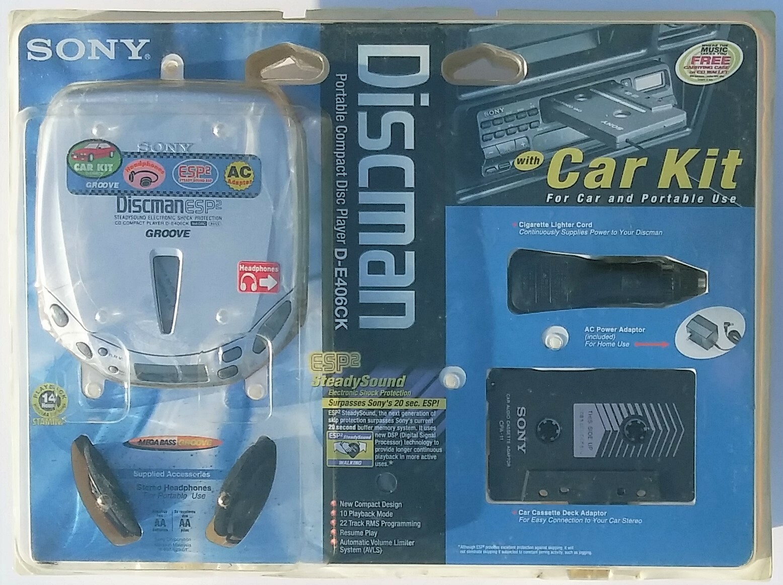 Vintage in Original Sony Discman Esp2 With Car Kit D-e406ck for sale ...