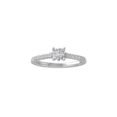 10K White Gold Round Natural Diamond Engagement Ring Size 7 Gift for ...