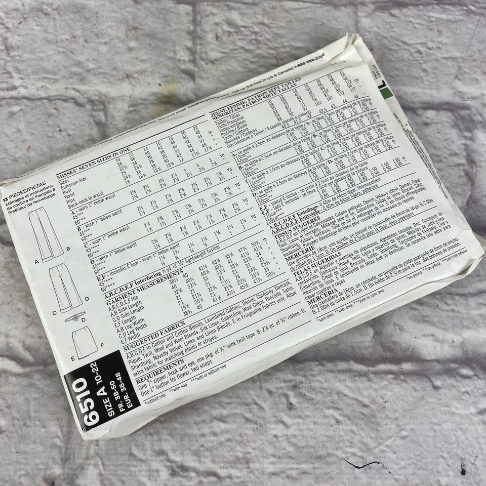 Vintage New Look #6510 Pattern For Women’s Size A (10-22) Pants, Skirts ...