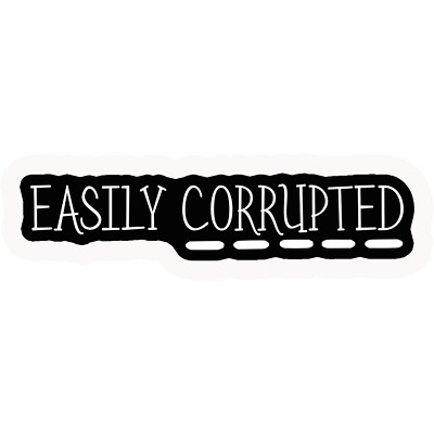 2 x Easily Corrupted - Novelty Truck Car Bumper Window Funny Sticker ...