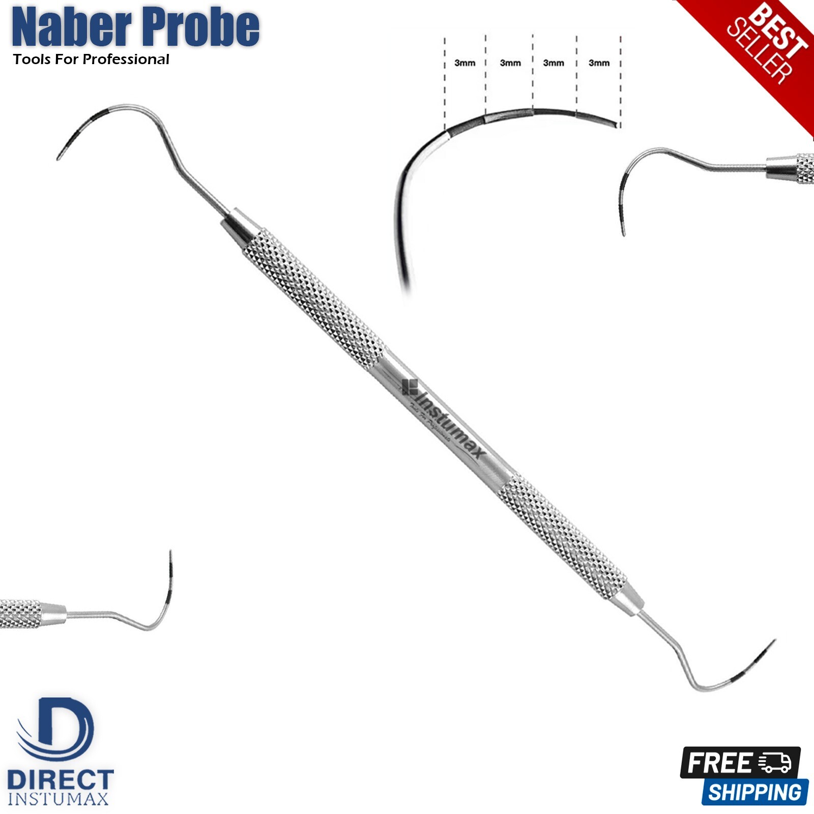 Periodontal Dental Pocket Nabers Probe Diagnostic Depth Furcation ...