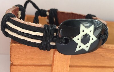 Star of David Tribal Cuff Wristband Bracelet Jewish Judaica Israel Gift ...