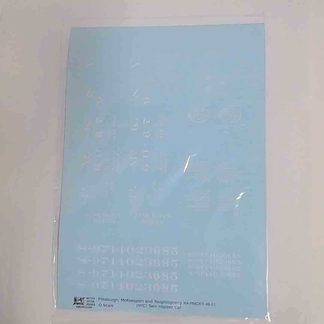 K-4 Decals O Scale Decals: PMcK&Y Twin Hopper Car White New York ...