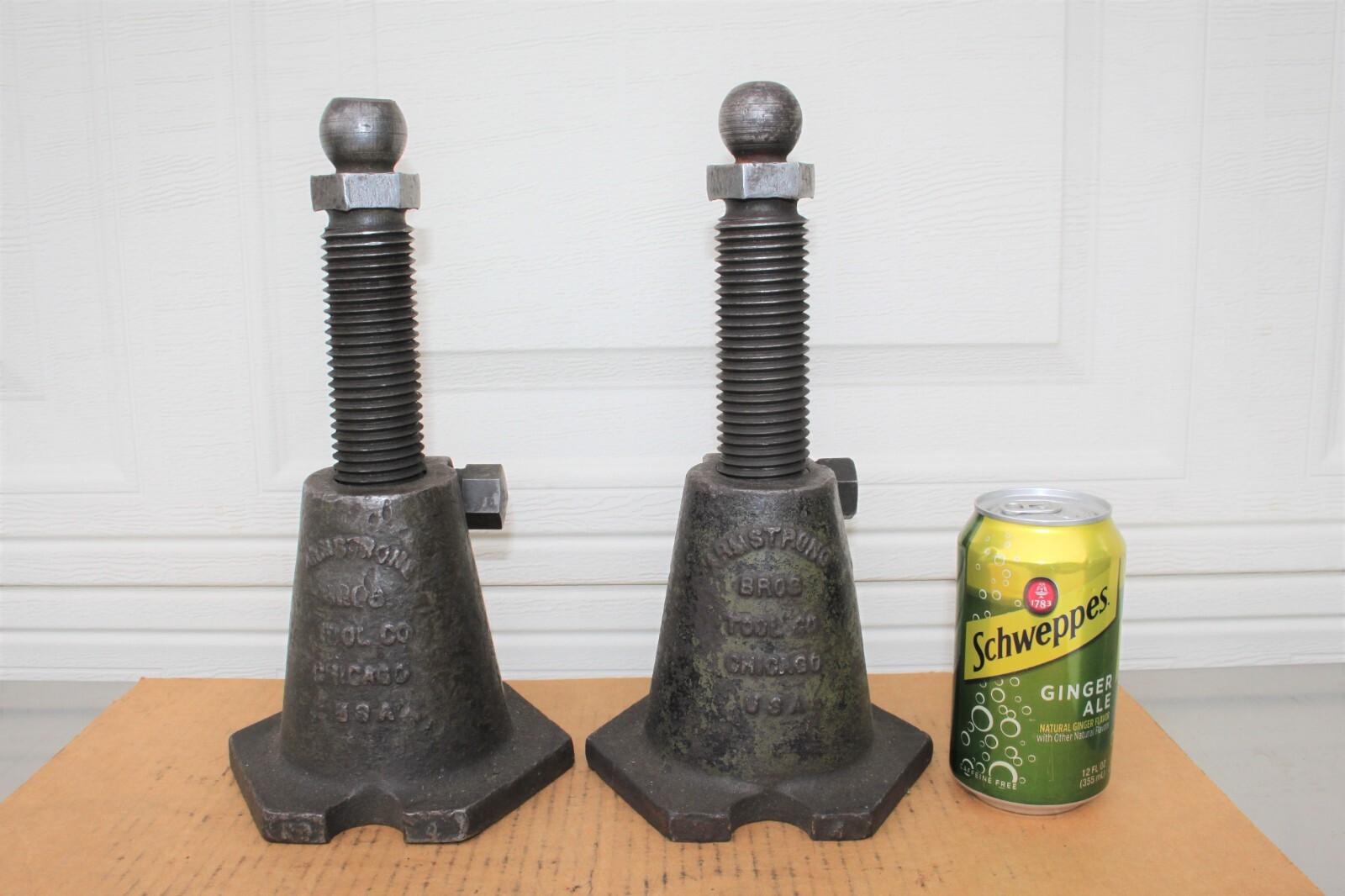 (2) Large HD Heavy Duty Armstrong Screw Jack Leveling Blocks Parallels ...