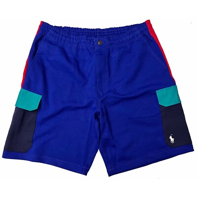 (MEN’S MEDIUM) - POLO RALPH LAUREN Color-Block Fleece Cargo Shorts ...