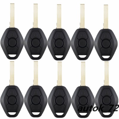 10Pcs 2 Buttons Remote Key Case Shell For BMW 335i 525i M3 X3 X5 Z3 Z4 ...