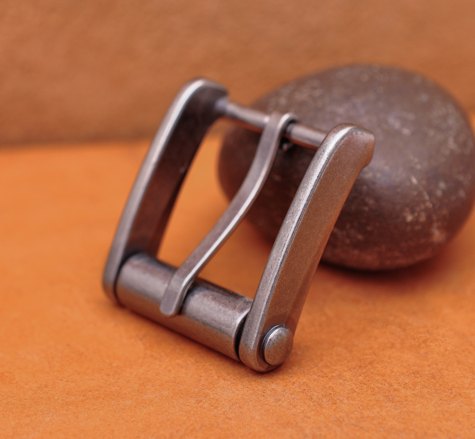 Novelty Mens Retro Solid Silver Single Prong Pin Metal Roller Belt ...