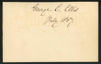GEORGE EDWARD ELLIS (1814-1894) autograph cut | Clergyman/Historian ...