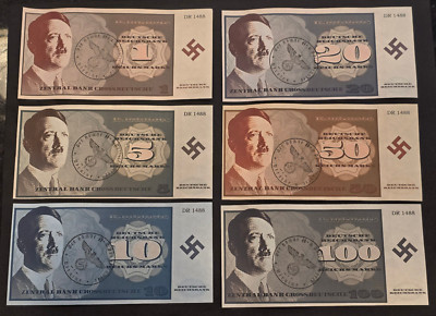 Third Reich Adolf Hitler Currency collection Novelty money WW2 WWII ...
