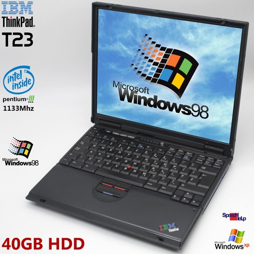 Notebook IBM ThinkPad T23 Intel Pentium 3 1133MHZ Laptop Win 98 XP Old ...