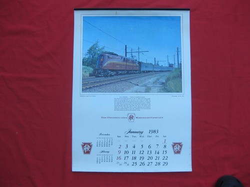 1983 PENNSYLVANIA RAILROAD WALL CALENDAR 16x22 inches 12 months | eBay