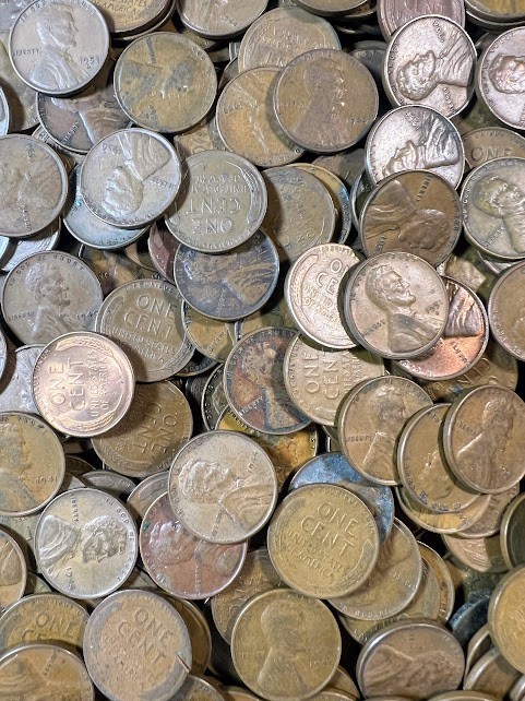 Wheat Pennies Lot of 500 1909 to 1958 Mixed Dates - Free Shipping with ...