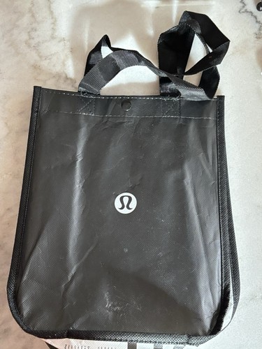 Lululemon Tote Bag Black White Logo Snap Closure | eBay