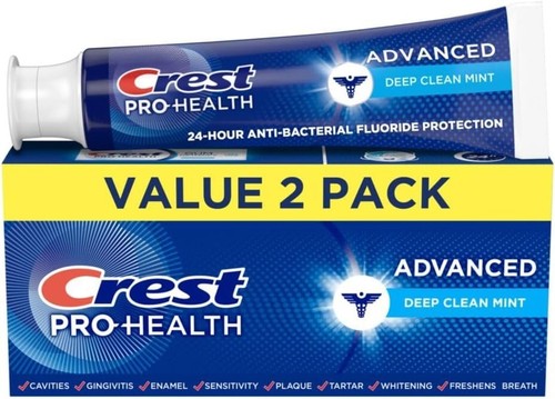 Crest Pro-Health Advanced Deep Clean Mint Toothpaste, 2 Count (Pack of ...