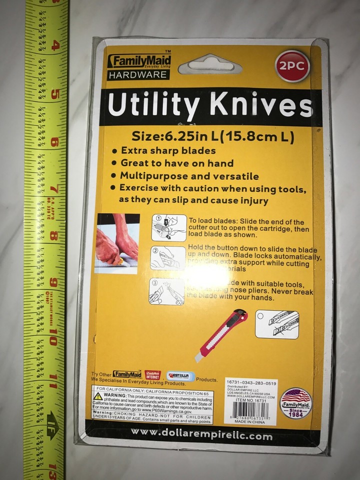 2PC Red Utility Box Cutter Knives - break off blades for easy use | eBay