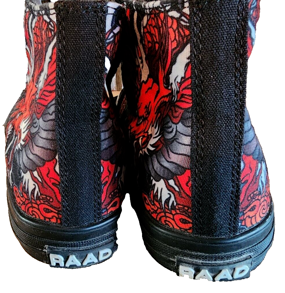 RAAD Shop Red Japanese Dragon Hi Tops US Size M6.5 EU 39.5 W8 Unisex | eBay
