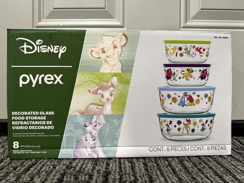 Disney Pyrex Decorated glass food storage 8 piece set | eBay